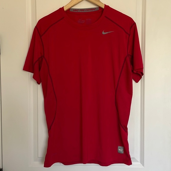 Nike | Shirts | Nike Mens Pro Combat Athletic Fitted Shirt Red L | Poshmark